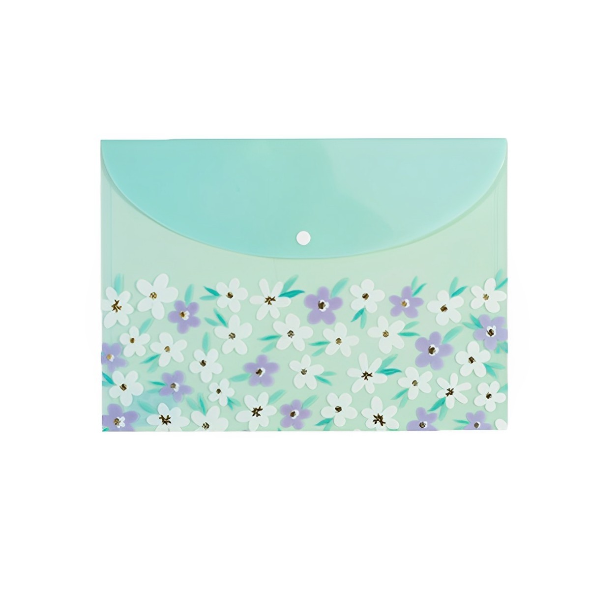 Pasta Horizontal Molin - Love Flowers Verde 4 | Loja do Papel Scrapbook
