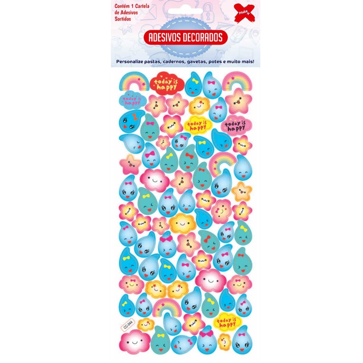 Adesivo Make+ - Divertidos - Gotas e Estrelas | Loja do Papel Scrapbook