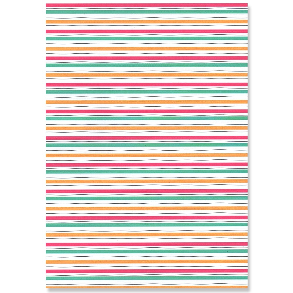 Papel Estampado A4 - Listras Coloridas (10UN)