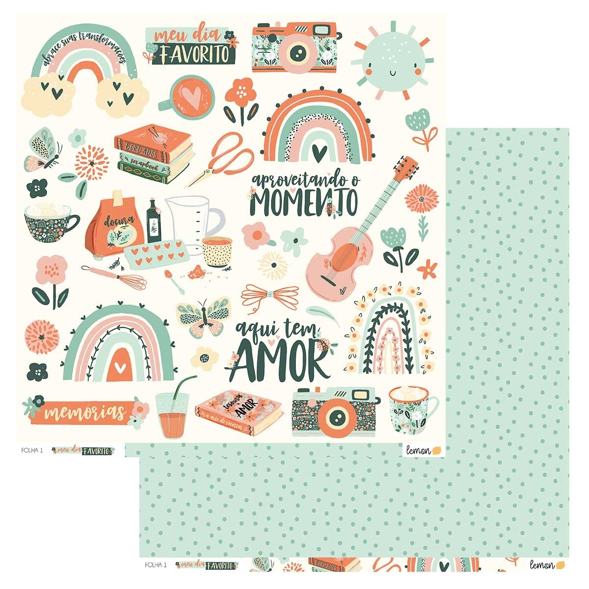Coleção Lemon Scrapbook - Meu Dia Favorito (06UNi | Loja do Papel Scrapbook