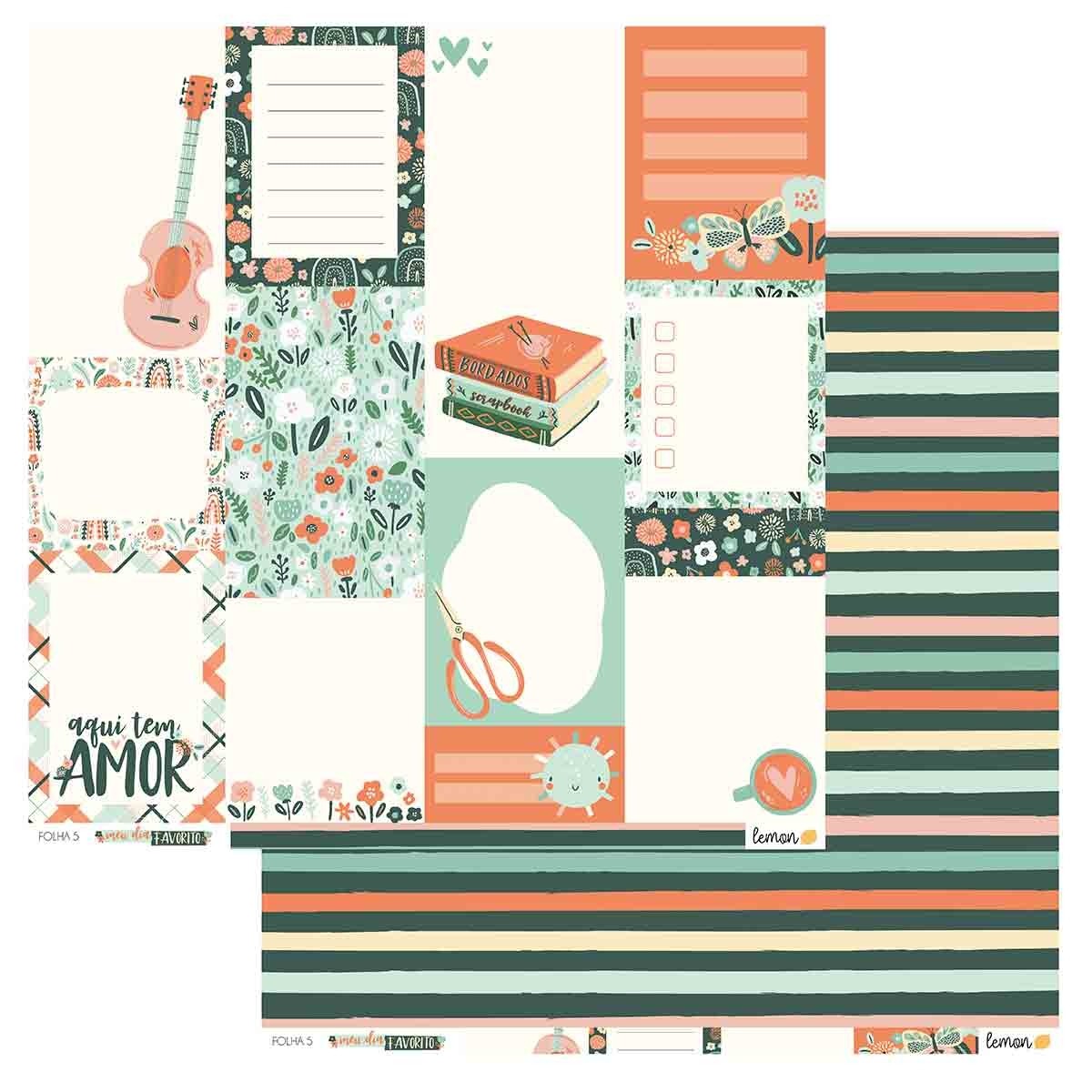 Coleção Lemon Scrapbook - Meu Dia Favorito (06UNi | Loja do Papel Scrapbook