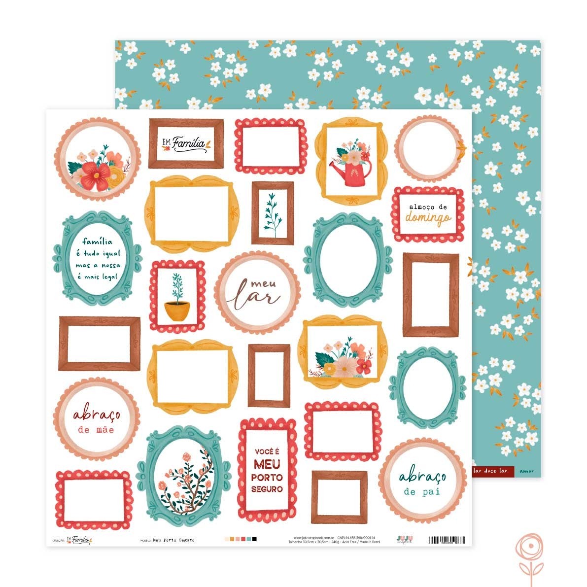 Coleção Juju Scrapbook - Em Família (06UN) | Loja do Papel Scrapbook