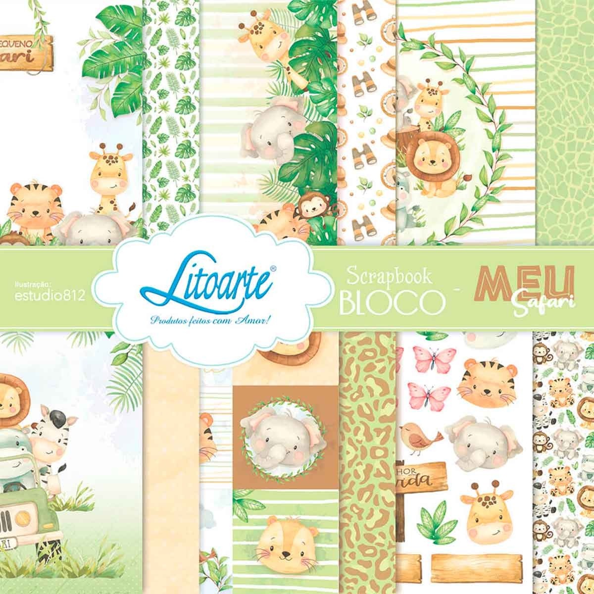 Scrapbook Bloco Litoarte - Meu Safari | Loja do Papel Scrapbook