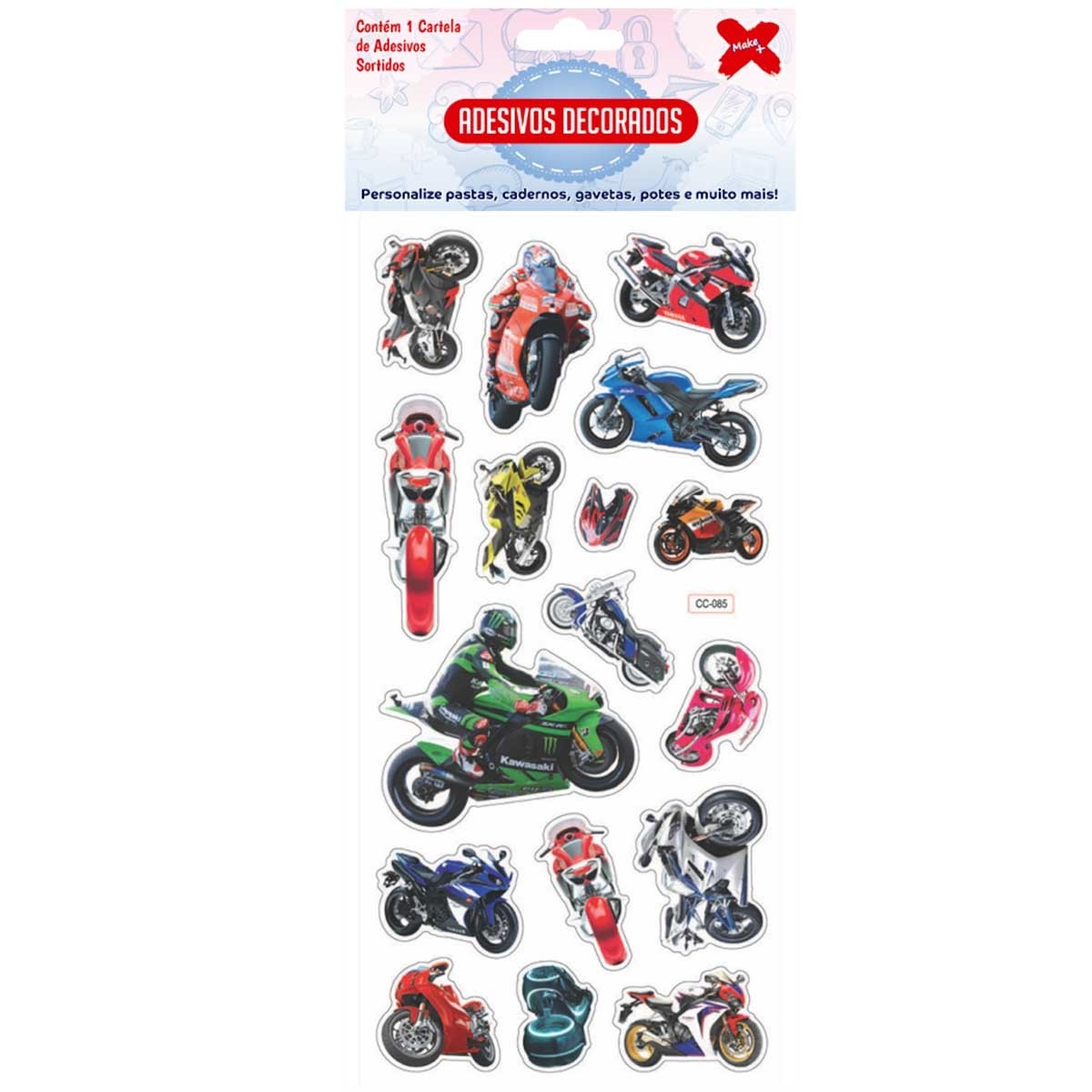 Adesivo Make+ - Aventura - Motos | Loja do Papel Scrapbook