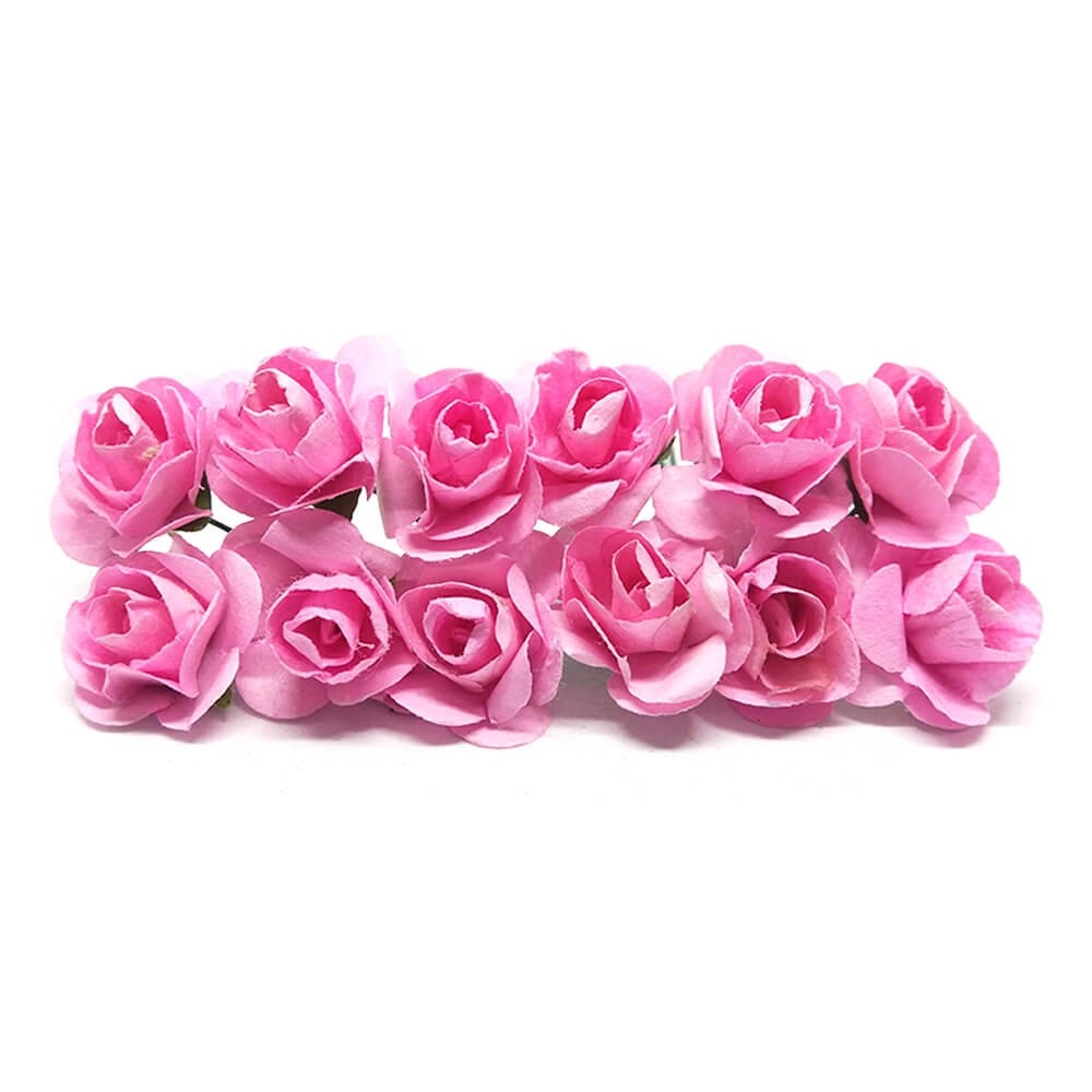 Flores Artesanais - Mini Rosa - Rosa Claro 15mm