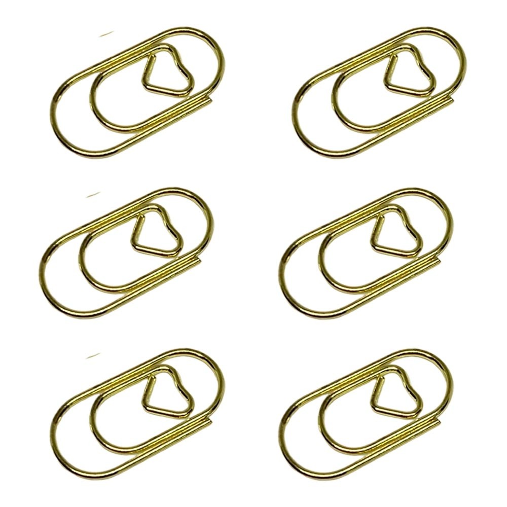 Mini Clips em Metal - Clips c/ Coração - Dourado (06UN) | Loja do Papel ...