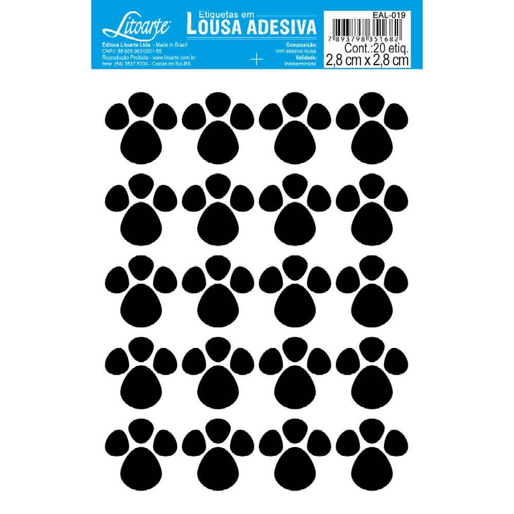 Adesivo LT - Lousa Adesiva - Patinhas Pequenas | Loja do Papel Scrapbook