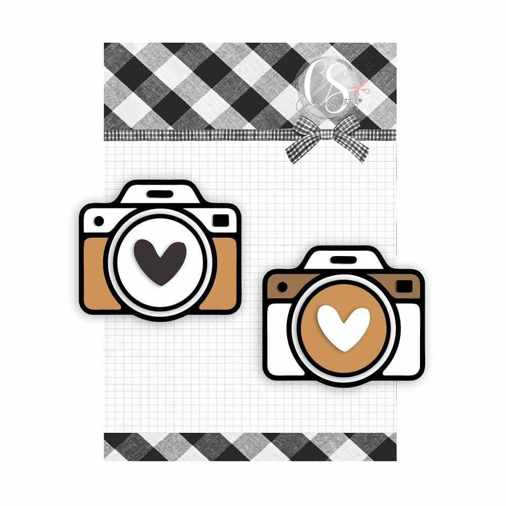 Acrílico Carina Sartor - Garden - Câmera Coração | Loja do Papel Scrapbook