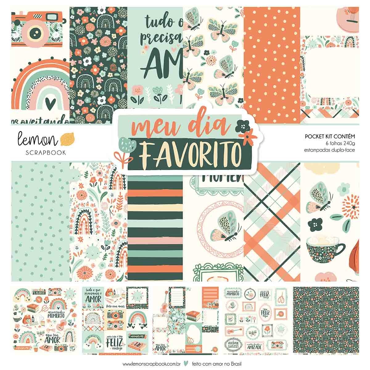 Coleção Lemon Scrapbook - Meu Dia Favorito (06UNi | Loja do Papel Scrapbook