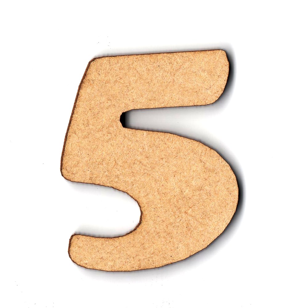 Aplique MDF - Número 5 4cm