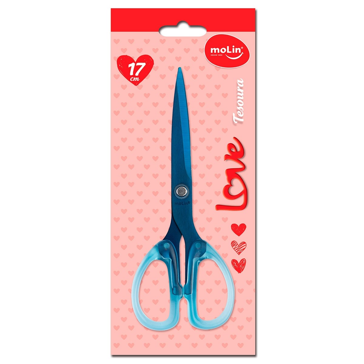 Tesoura Molin - Love Blue Titanium | Loja do Papel Scrapbook