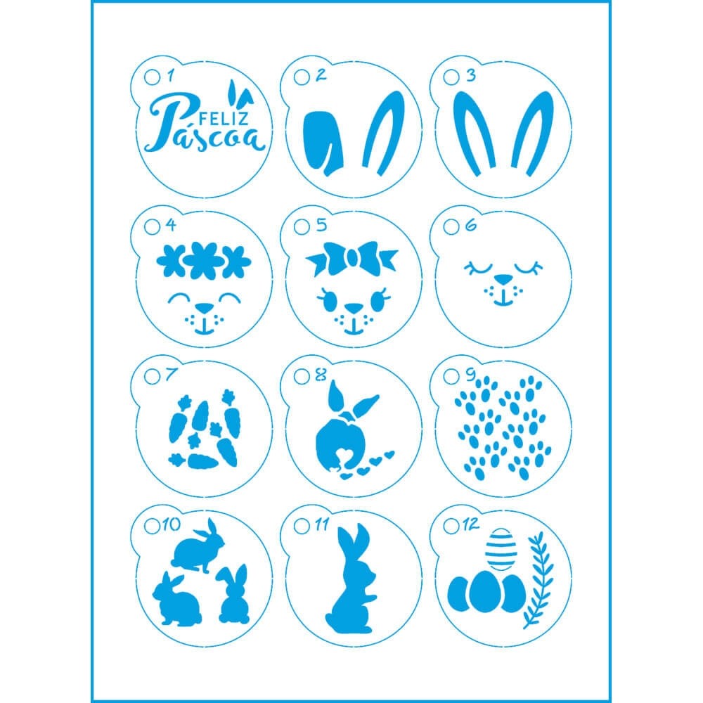 Stencil LT - Kit Mini Chaveiro - Feliz Páscoa Coelhos | Loja do Papel ...