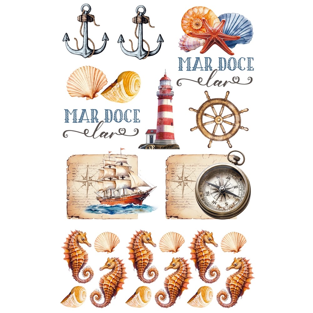 Transfer de Imagem - Litoarte - Coleção Mar Doce Lar | Loja do Papel ...